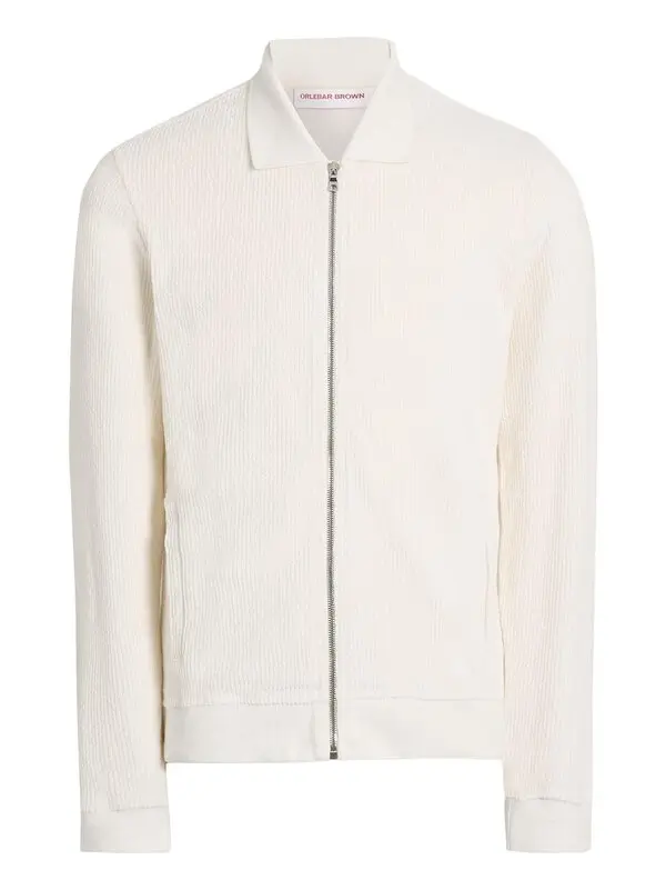 Orlebar Brown Brendon Cotton-terry Zip-up Sweatshirt - Ivory