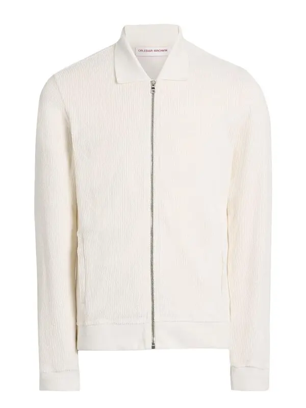 Orlebar Brown Brendon Cotton-terry Zip-up Sweatshirt - Ivory