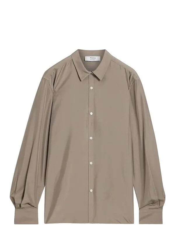 Theory Silk Shirt - Mushroom
