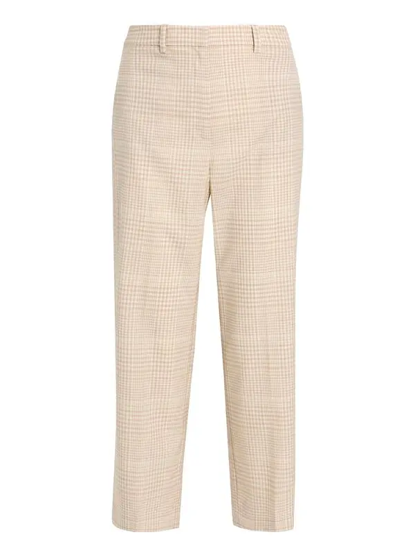Theory Roswell Checked Wool-tweed Straight-leg Pants - Beige