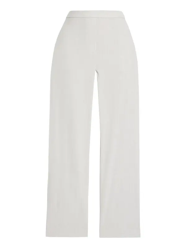 Theory Treeca Cropped Slim-leg Linen-blend Pants - Light Gray