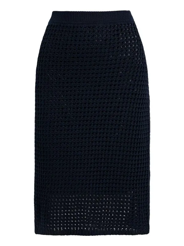 Theory Crocheted Cotton Skirt - Navy
