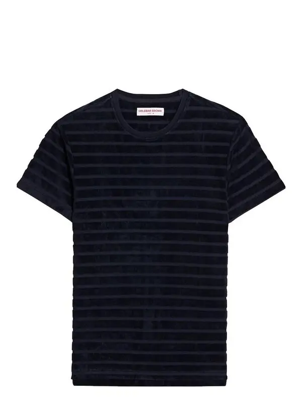 Orlebar Brown Sammy Striped Cottonterry Tshirt - Navy