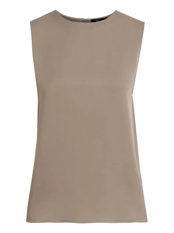 Theory Silk-satin Top - Mushroom