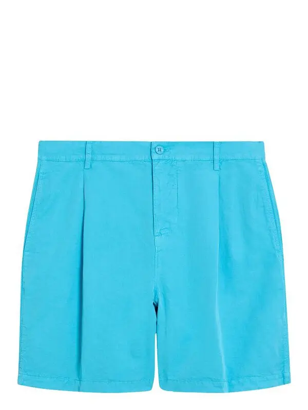 Orlebar Brown Searose Pleated Linen-cotton Twill Shorts - Turquoise