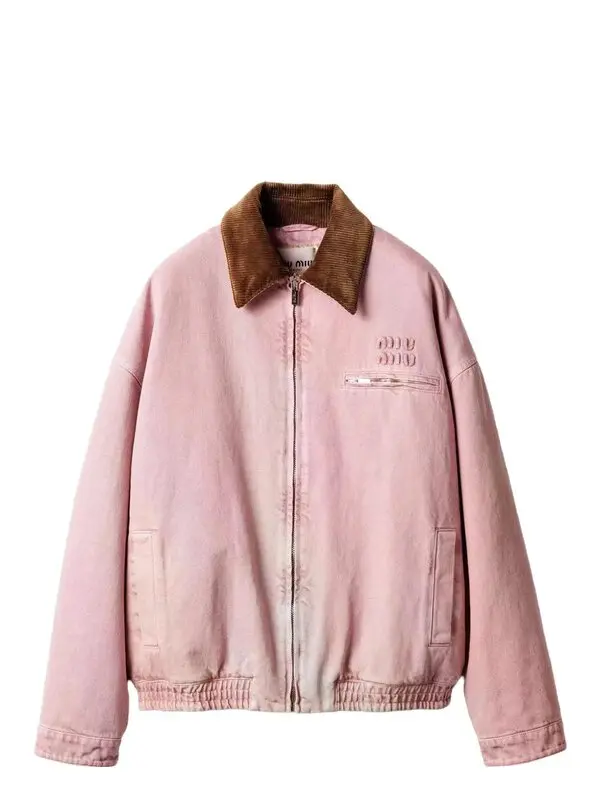 Miu Miu Padded Corduroy-collar Blouson - Pink