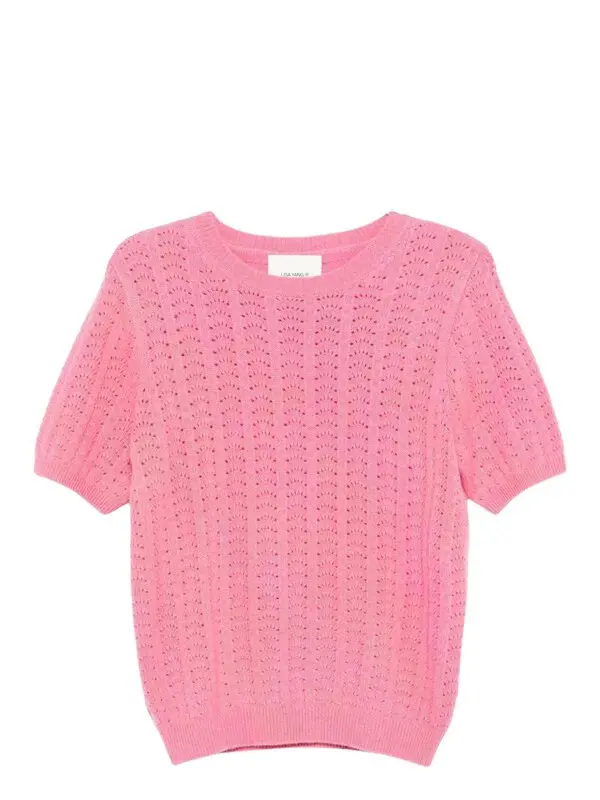 LISA YANG Pointelle Short-sleeve Top - Pink