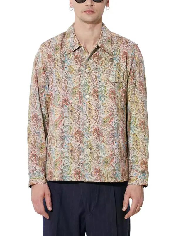 CORRIDOR Paisley-print Long-sleeve Shirt Jacket - Neutrals