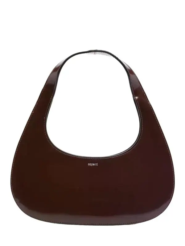 Coperni Slim Swipe Patent-leather Shoulder Bag - Brown