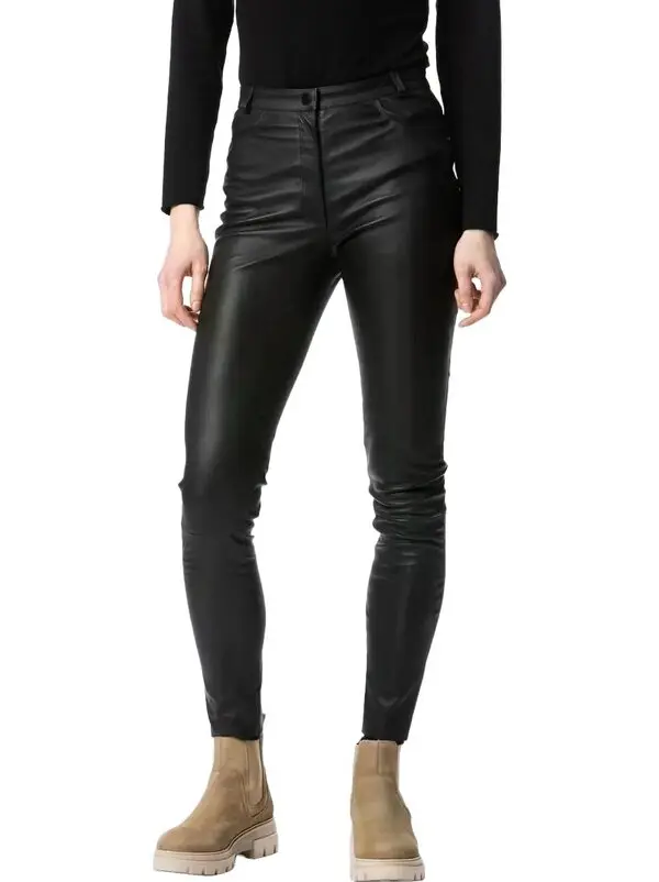 POCHE PARIS Leather Trousers - Black