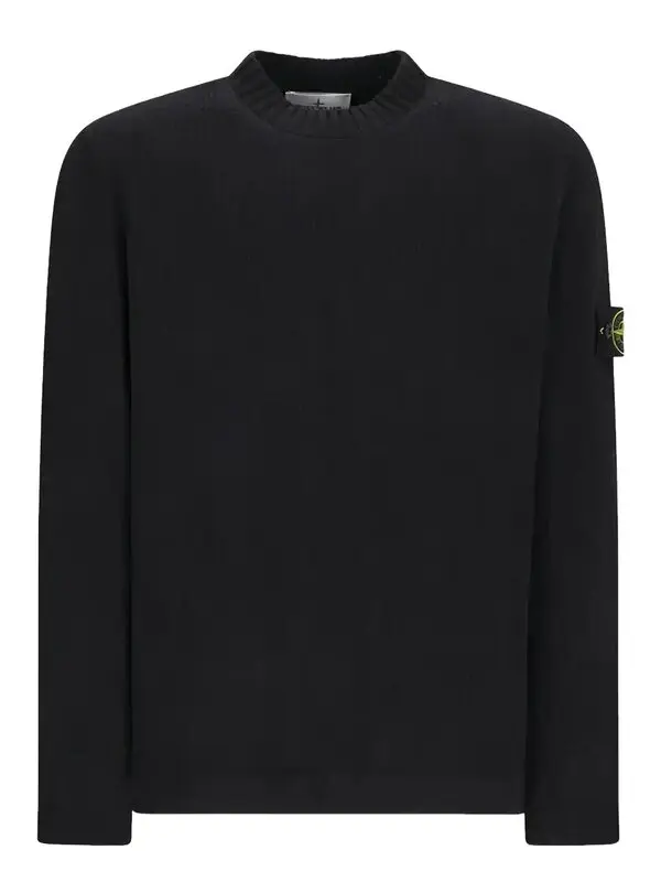 Stone Island Compass-badge Crew-neck Sweater - V0029 - Black