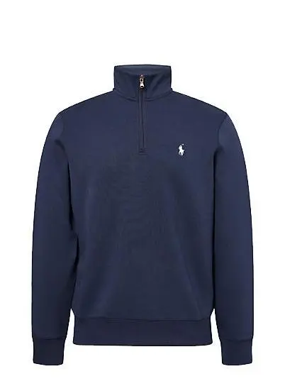 Ralph Lauren Embroidered Logo Long-sleeve Cotton-jersey Sweatshirt - Blue
