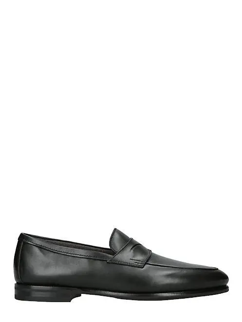 Santoni Carlo Cashmere And Leather Penny Loafers - Black