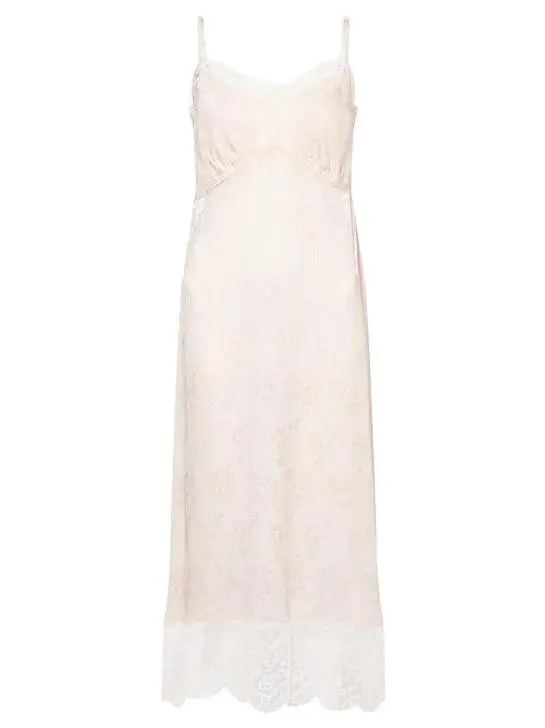 Simone Rocha Lace Floral Woven Midi Dress - Blush
