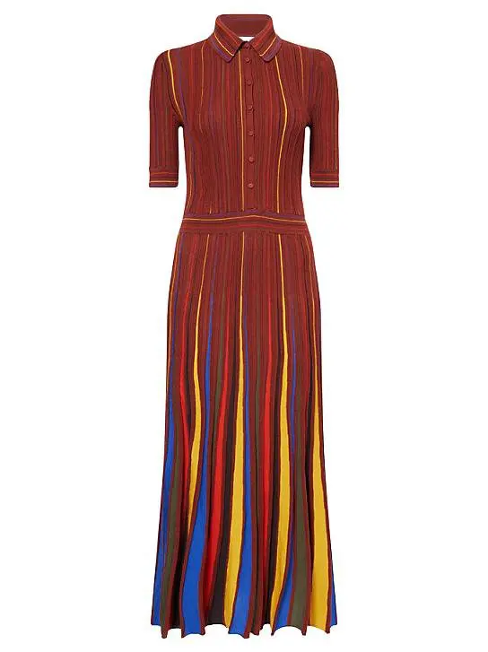 Gabriela Hearst Calypso Knitted Maxi Dress - Burnt Sienna (bts)