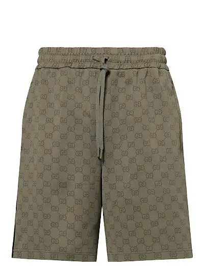 Gucci Logo Jacquard Woven Shorts - New Forest Green