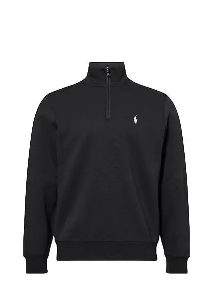 Polo Ralph Lauren Embroidered-logo Long-sleeve Cotton-jersey Sweatshirt - Black
