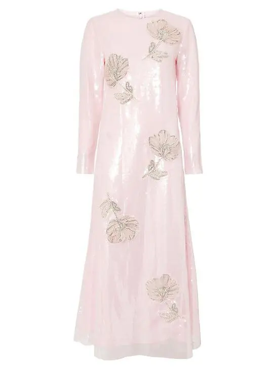Huishan Zhang Eden Sequin Embellished Maxi Dress - Pink