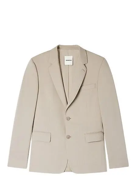 Sandro Regular-fit Single-breasted Wool Blazer - Aluminum