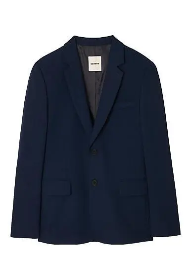 Sandro Regular-fit Single-breasted Wool Blazer - Royal Blue