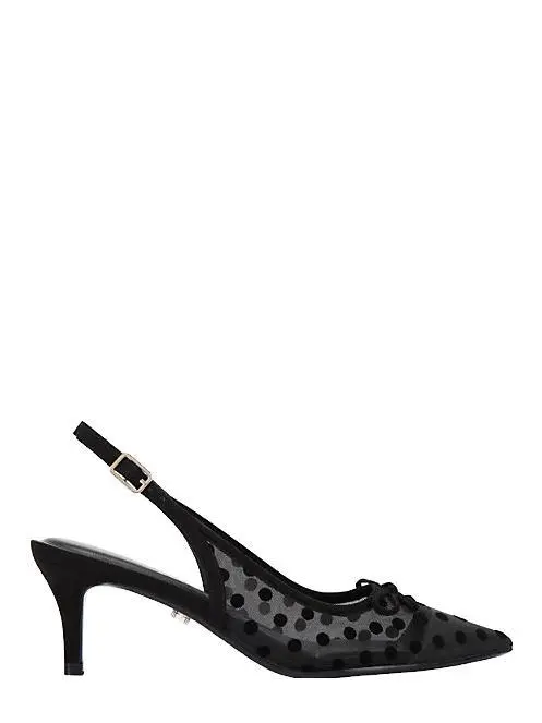 Carvela Positano Vinyl Mesh Kitten Heels - Black/comb