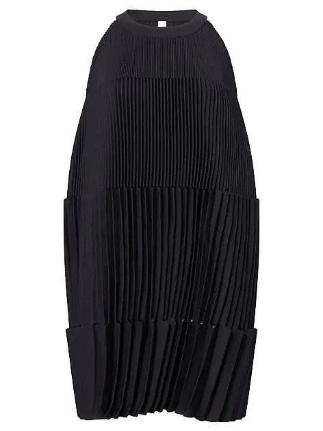 CFCL Accordion Sleeveless Knitted Mini Dress - Black