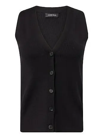 ANINE BING Lawrence V-neck Vest - Black