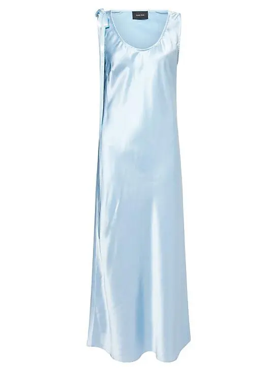 Simone Rocha Bow Sleeveless Silk Midi Dress - Baby Blue