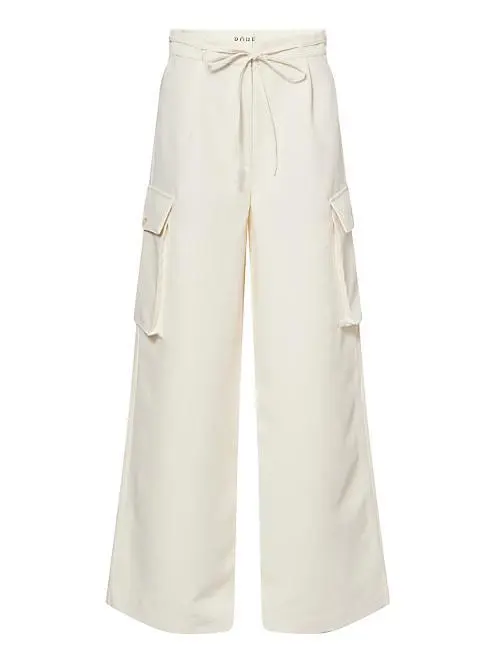 ROHE FRAMES Tailored Wide-leg Woven Cargo Trousers - Off White