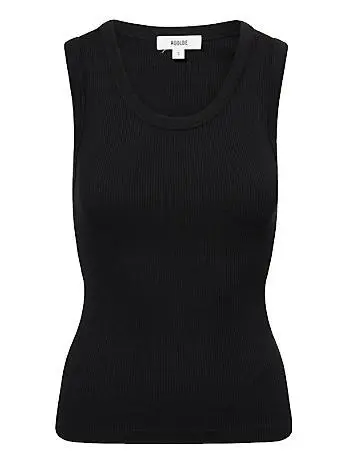AGOLDE Poppy Ribbed Stretch-woven Top - Black