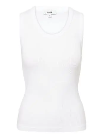 AGOLDE Poppy Ribbed Stretch-woven Top - White