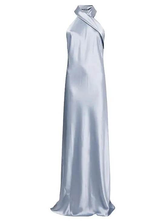 Galvan Pandora Sleeveless Woven Gown - Dove Blue