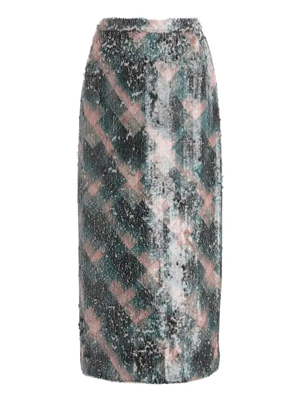 Dries Van Noten Sokna Sequin-embellished Midi Skirt - Green