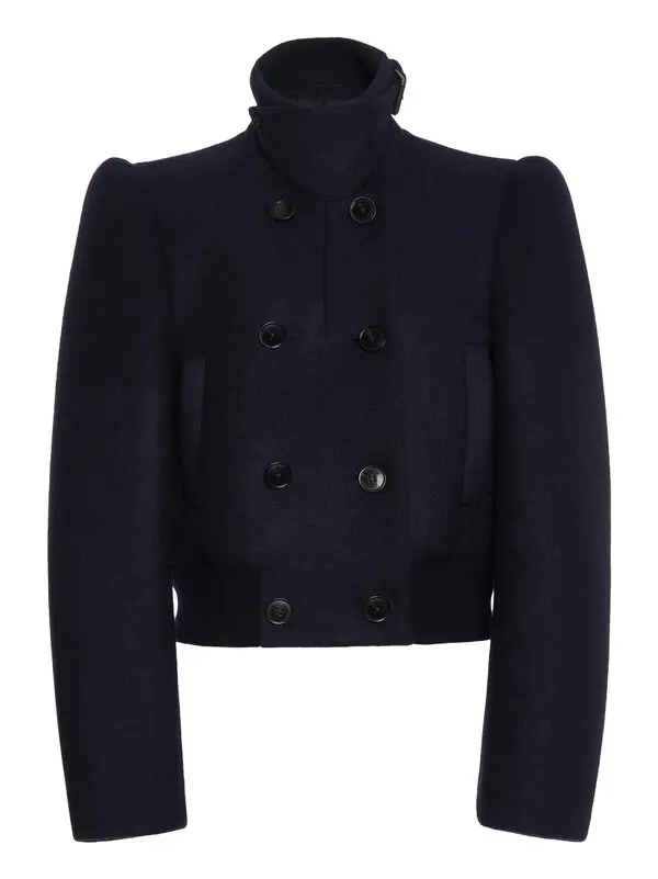 Dries Van Noten Vudy Tailored Cropped Jacket - Navy