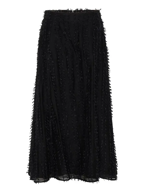 Anna Quan Clara Fil Coupé Midi Skirt - Black