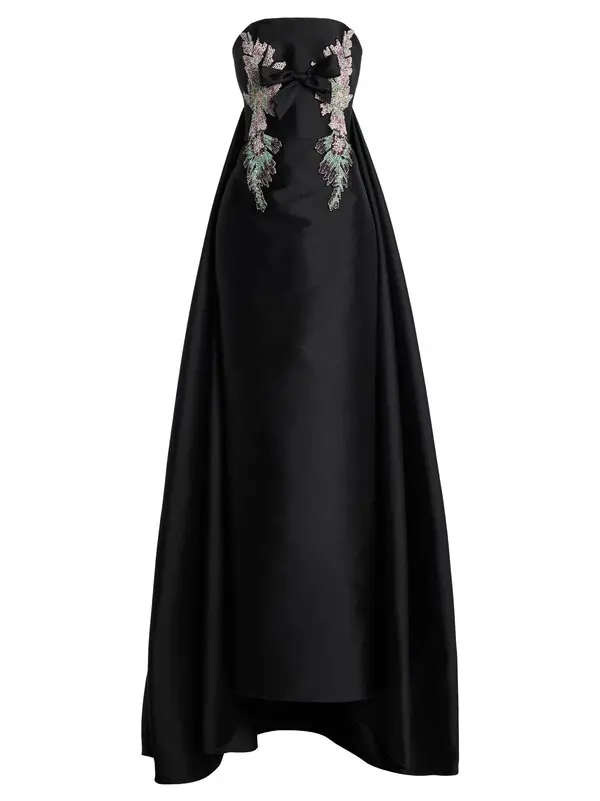 Zuhair Murad Strapless Embroidered Mikado Gown - Multi