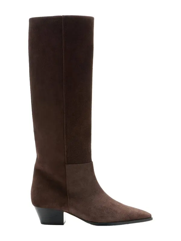 AeydĒ Medea Suede Knee Boots - Brown