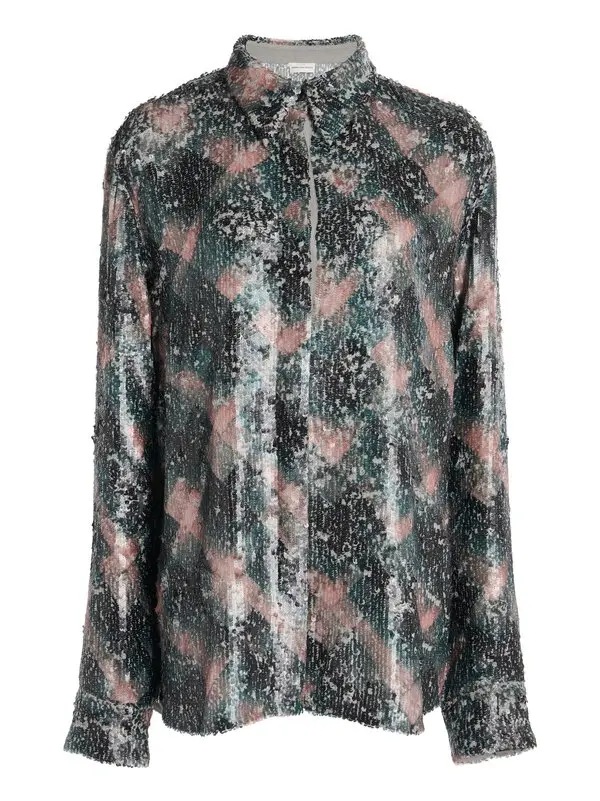 Dries Van Noten Chowy Sequin Embellished Shirt - Green