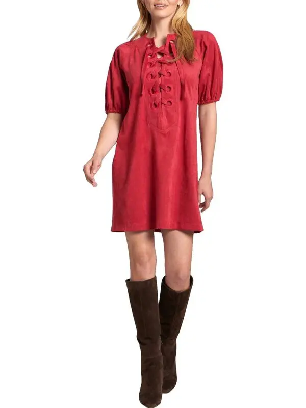 APNY Puff Sleeve Minidress - Red