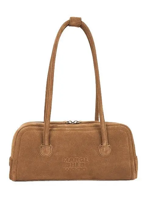 MARGESHERWOOD Soft Boston Bag - Cappuccino Suede