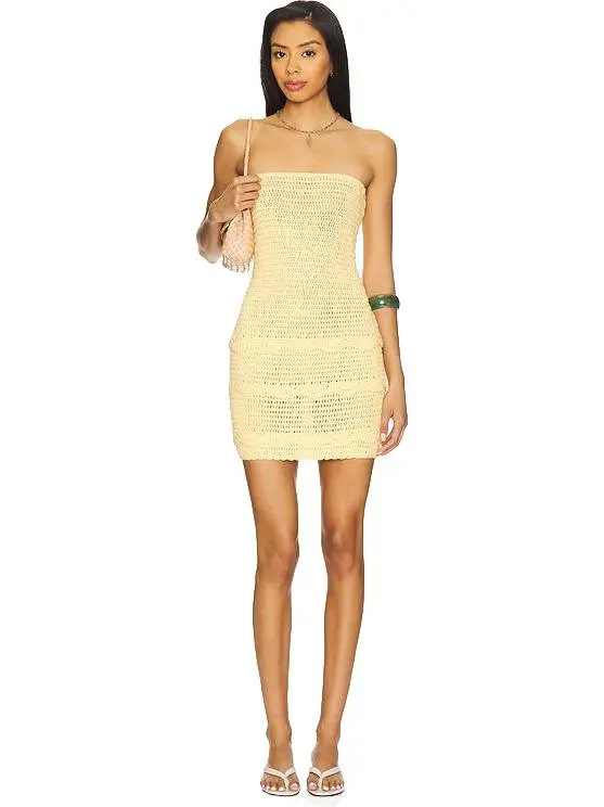 MORE TO COME Phebe Strapless Mini Dress - Yellow