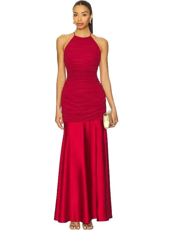 MAYLE VASQUEZ Fluvial Long Dress - Red