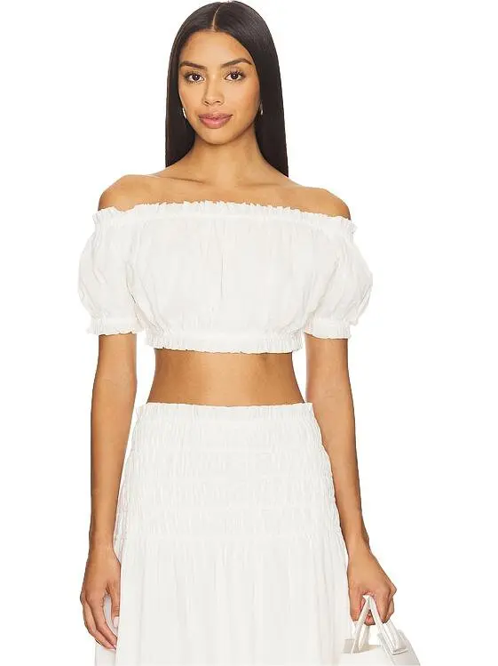 LOVERS AND FRIENDS Alessia Cropped Top - White