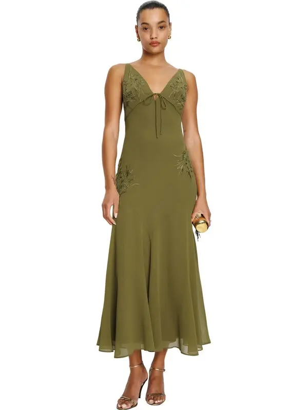 REFORMATION Ziva Maxi Dress - Green