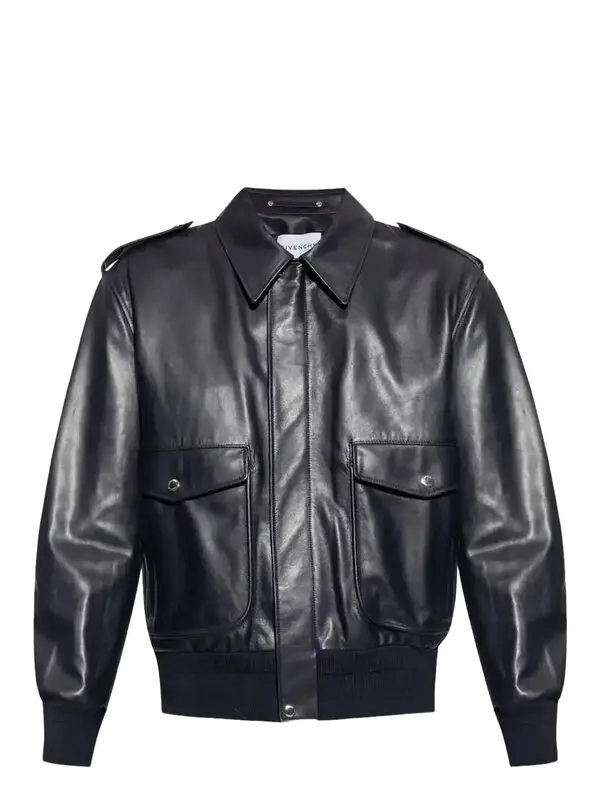 Givenchy Flap-pocket Leather Jacket - 499 - Black