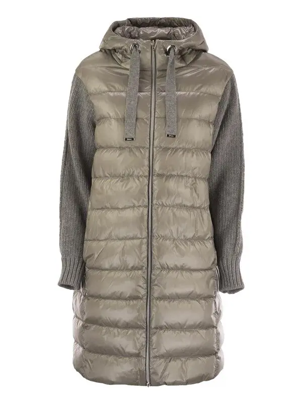 Herno Resort Down Jacket In Ultralight Nylon And Mesh - Light Grey