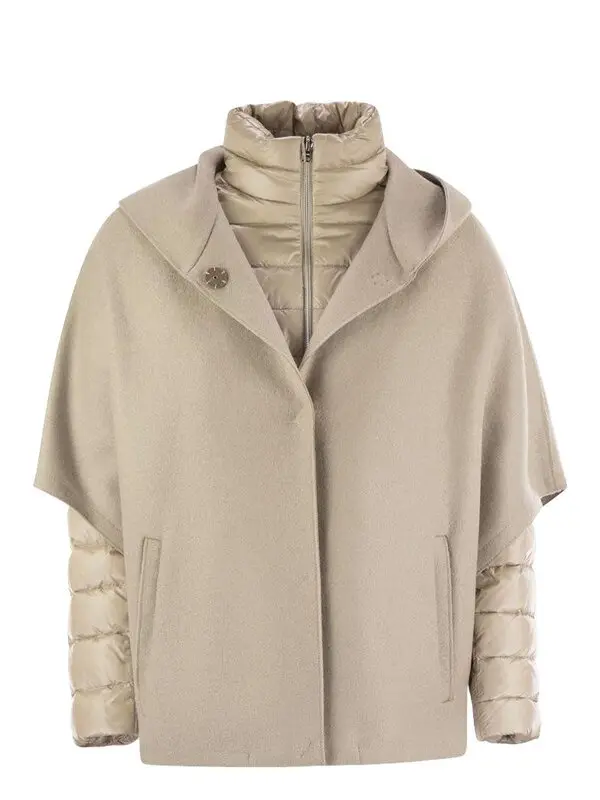 Herno Ultralight Wool And Nylon Resort Hood - Beige