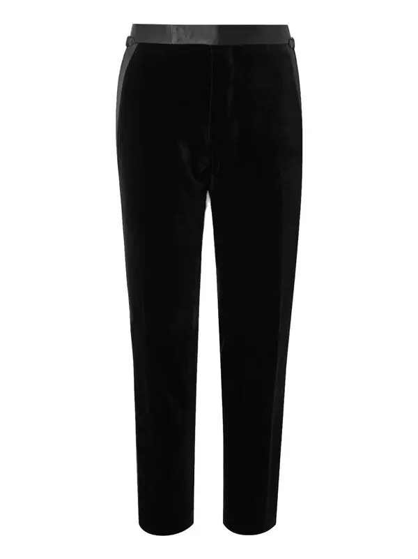 TOM FORD Straight-leg Satin-trimmed Velvet Tuxedo Trousers - Black