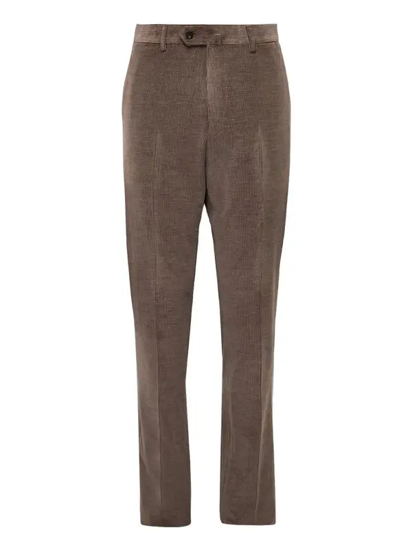 Caruso Slim-fit Straight-leg Corduroy Suit Trousers - Brown
