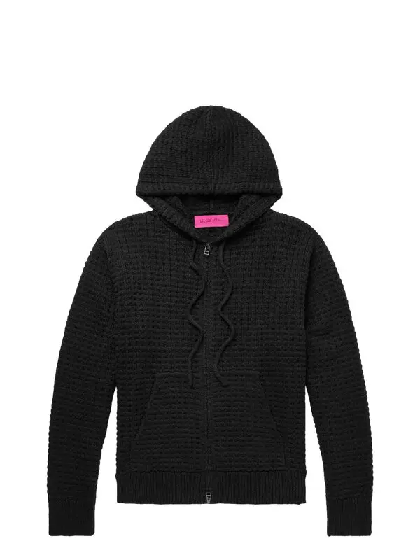 THE ELDER STATESMAN Nora Cotton Zip-up Hoodie - Black